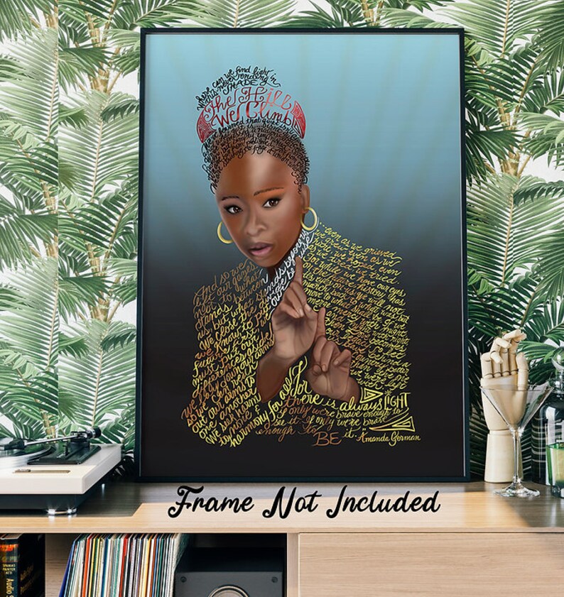 Amanda Gorman Quotes Portrait the Hill We Climb Poem Be the Light Wall ...