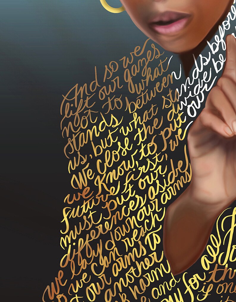 Amanda Gorman Quotes Portrait the Hill We Climb Poem Be the - Etsy