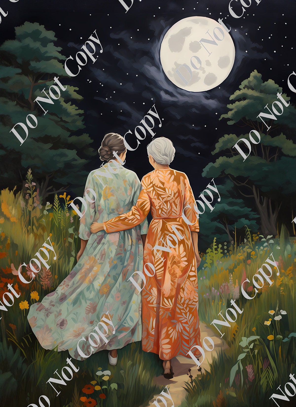 WALL CANVAS Wrap Walking Each Other Home, Spiritual Journey Women ...