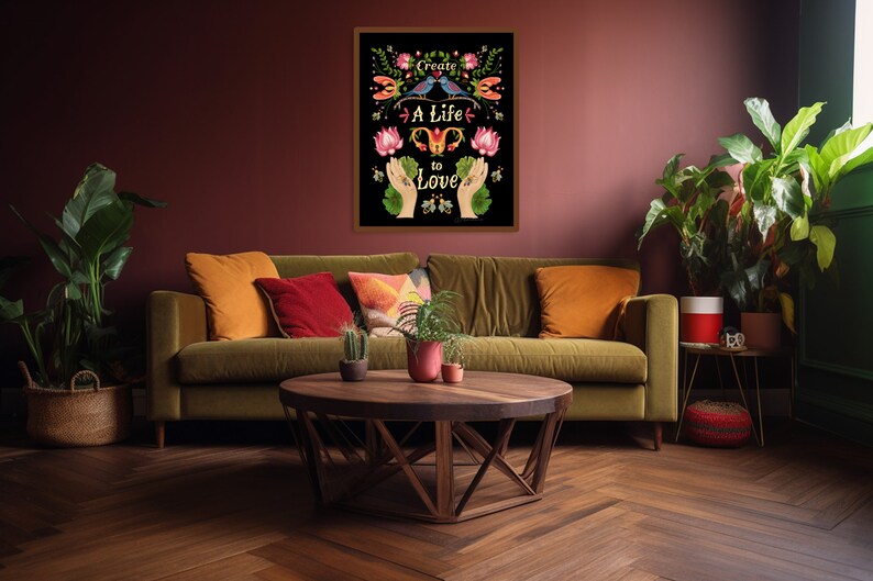 Inspiring Motivational Folk Art Message Print, Modern Wall Art, Artist ...