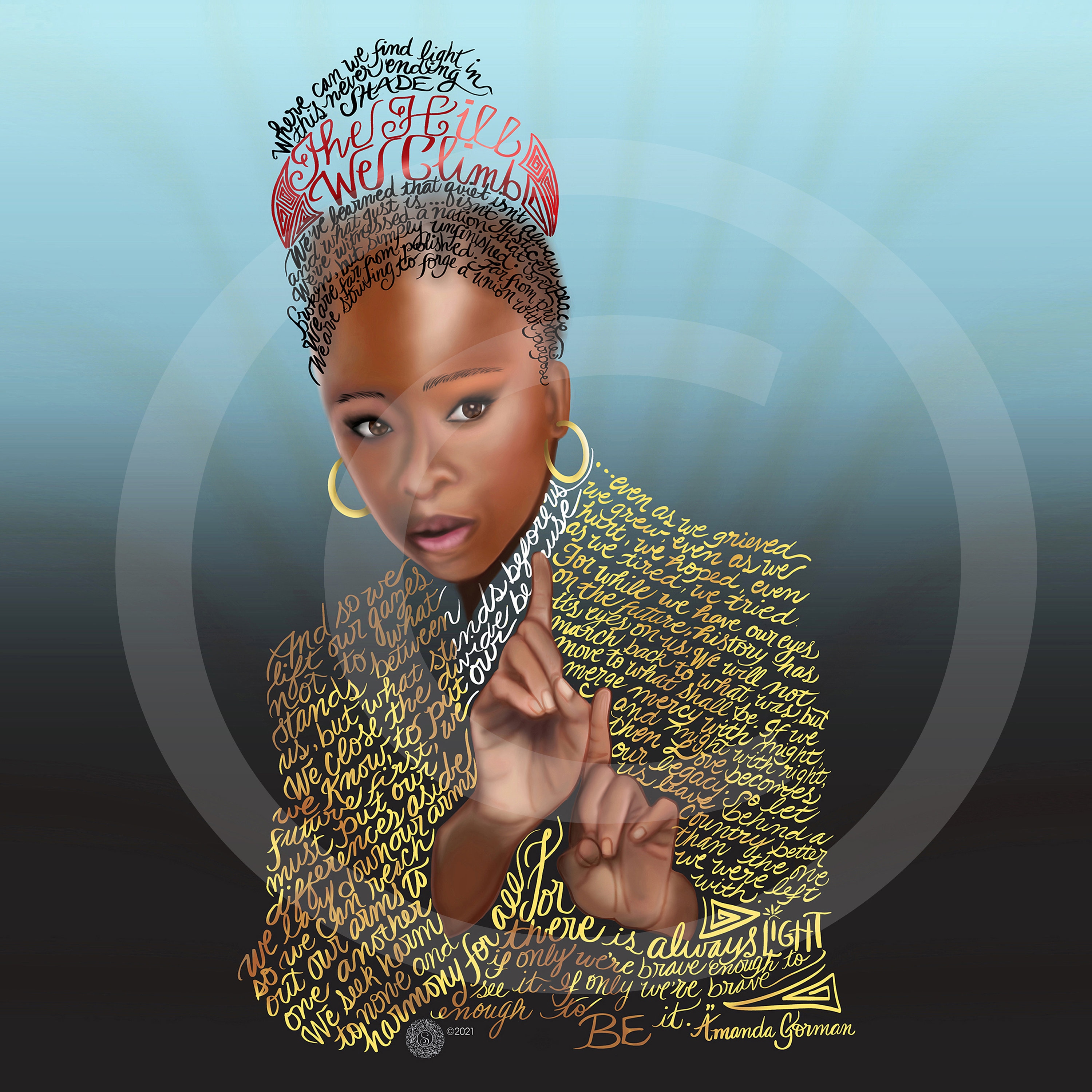 Amanda Gorman Portrait Quotes the Hill We Climb Canvas Be the - Etsy