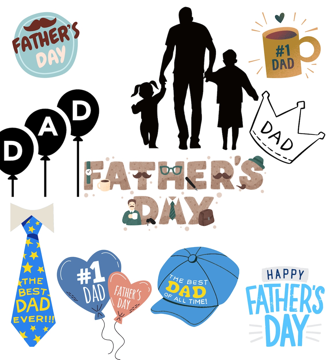 Father's Day Stickers PNG ,SVG, Dad Appreciation Gift, Digital ...