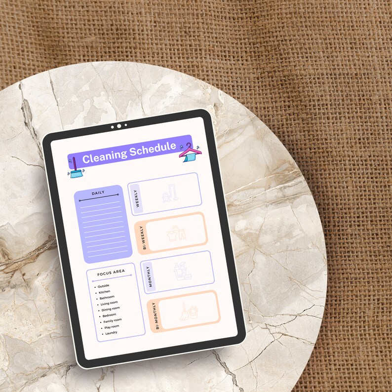 Weekly Cleaning Schedule, Cleaning Planner, Chore List, Cleaning ...