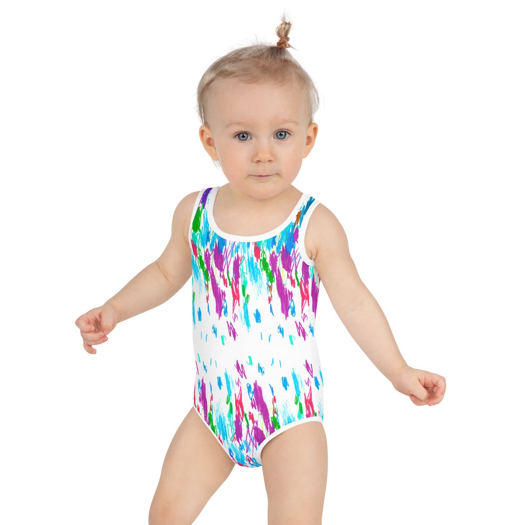 Kids One-piece. This Cool Swimsuit Design is a Hand-drawn Illustration ...