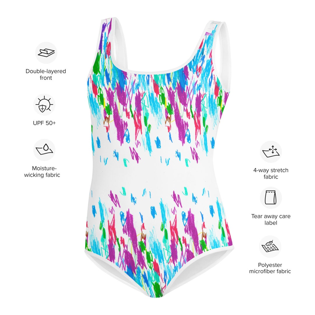 Youth One-piece. This Cool Swimsuit Design is a Hand-drawn Illustration ...