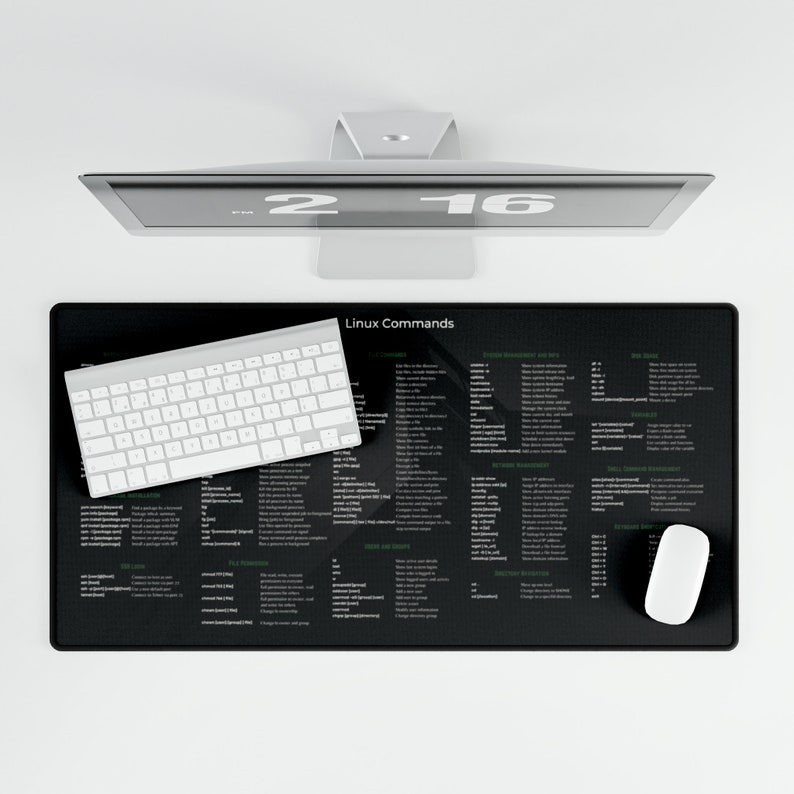 Linux Command Cheat Sheet Mouse Pad Programmer It Hacker Developer