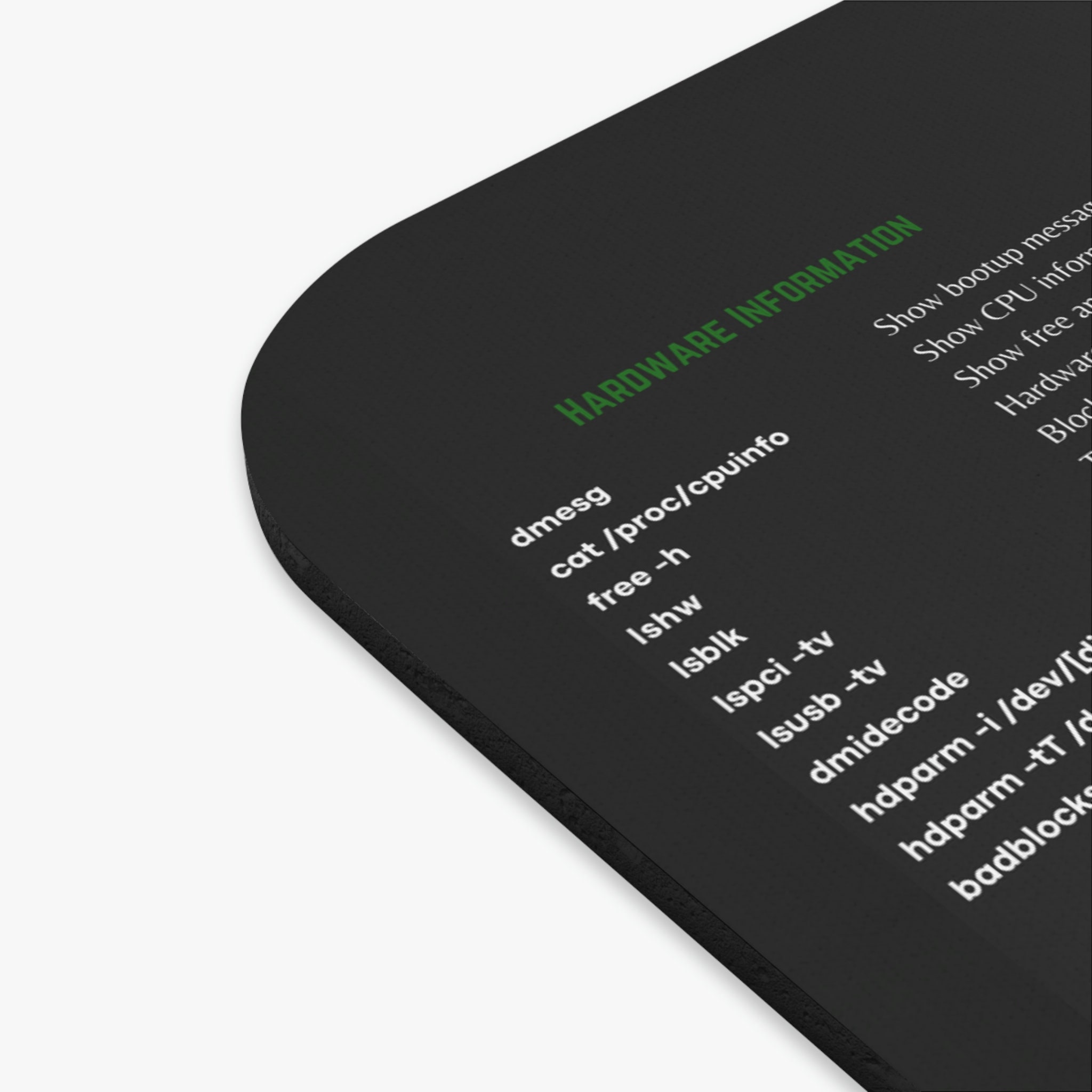 Linux Command Cheat Sheet Mouse Pad Programmer It Hacker Developer T For Programmers
