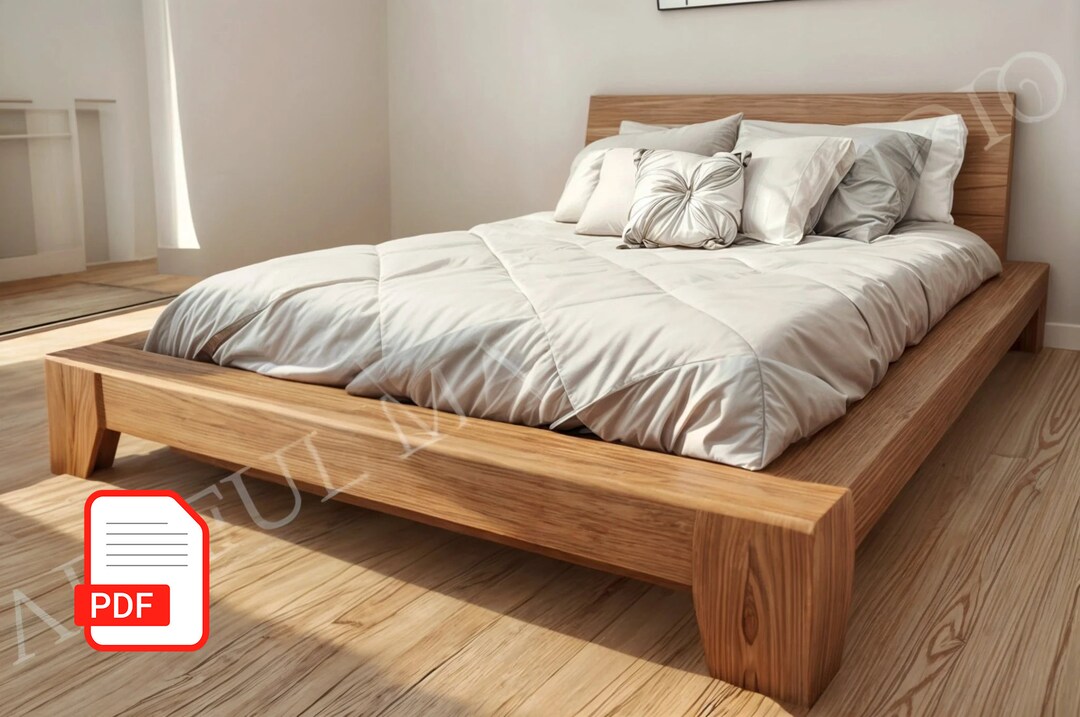 Wood Platform Bed DIY BUILD PLAN Modern Platform Bed Furniture Plans ...