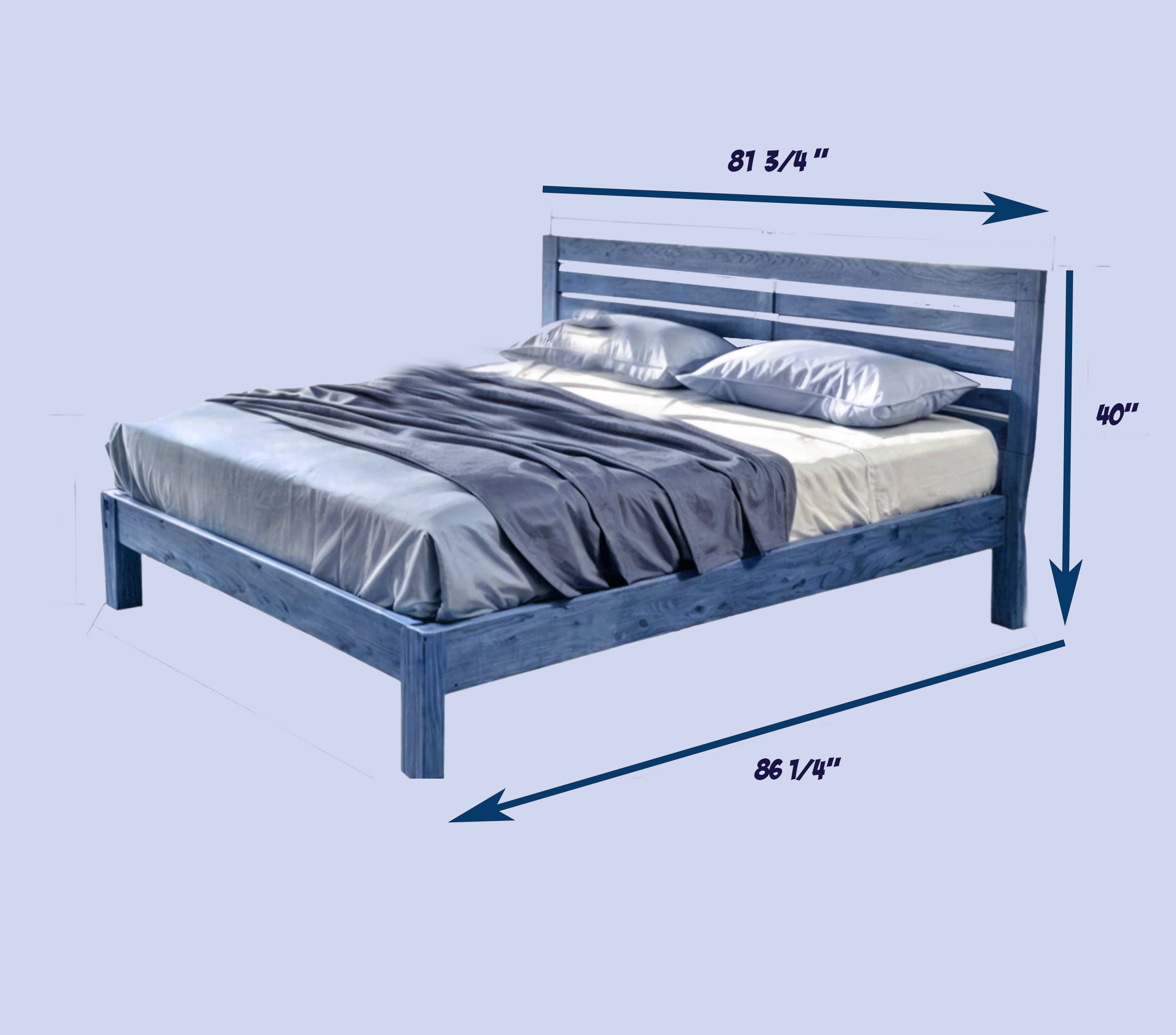 King Platform Bed Diy Plan, Platform Bed Plans Step by Step Plans Easy Build Solid Wood ...