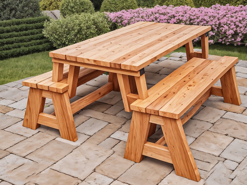 Convertible Picnic Table to Bench Plans: DIY Patio Furniture (PDF ...