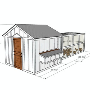 Chicken Coop & Run Enclosure Plans| Diy Chicken Coop Plans Chicken Pen ...