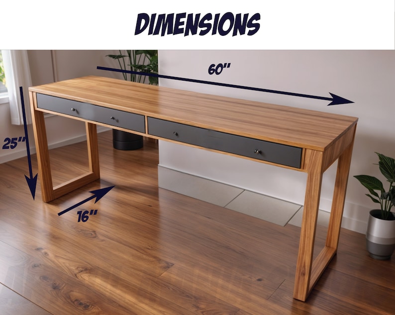Desk With Drawers Pdf Plan- Standing Desk - Home Office Desk- Step by ...