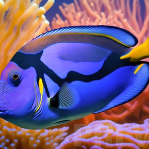 Blue Surgeonfish - Digital Art Print for Digital TV Frames Wallpaper ...