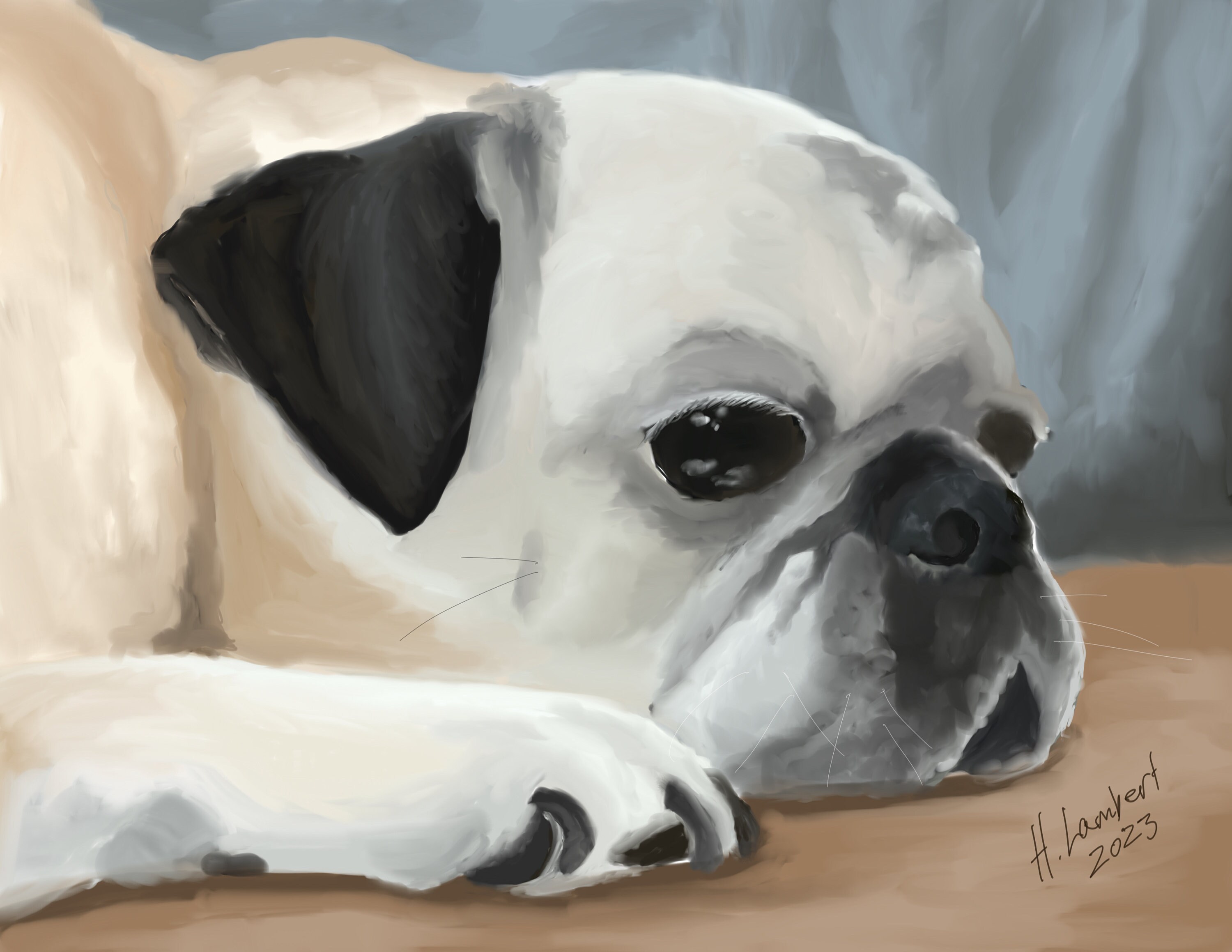 Custom Hand Drawn Dog Portrait From Photo - Etsy