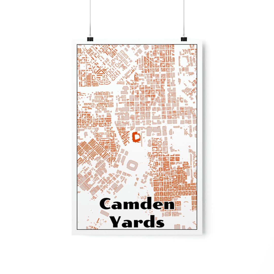 Minimalist Camden Yards Map Poster Baltimore Orioles Orange - Etsy