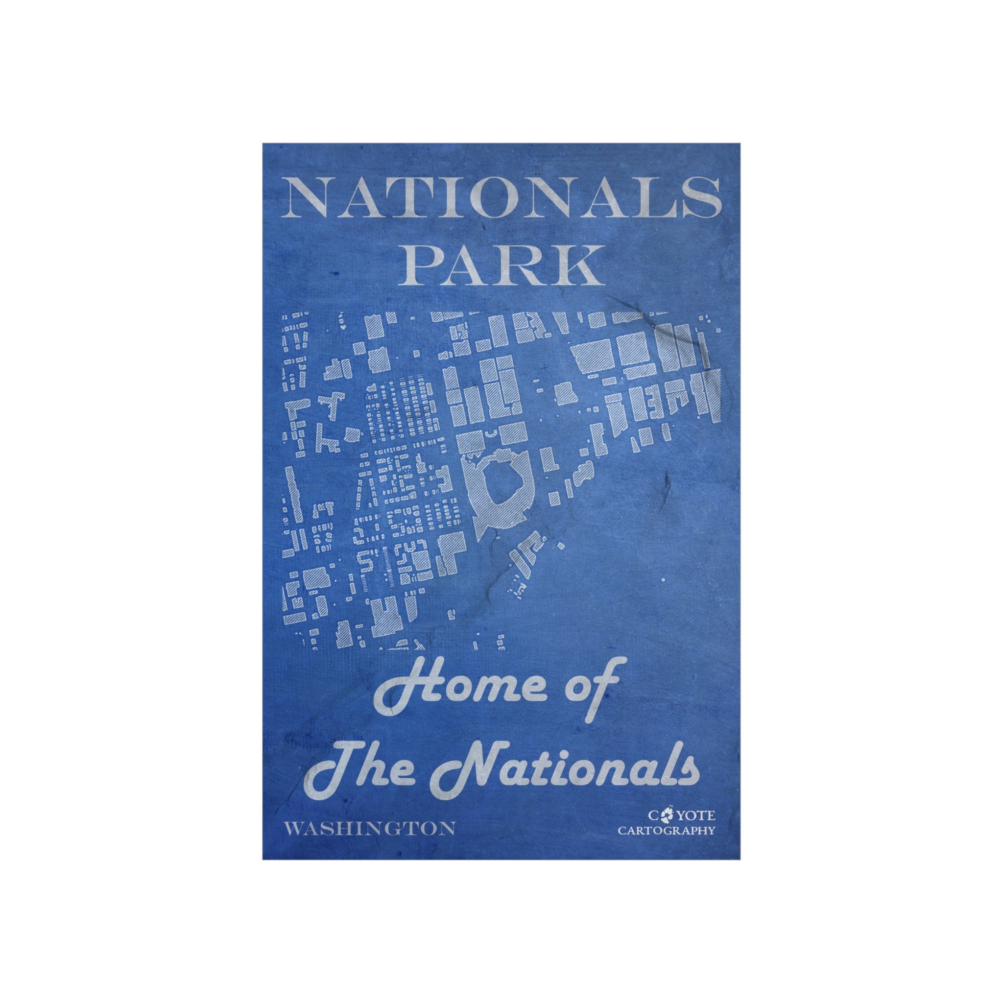 Nationals Park Stadium Map Poster Washington Nationals Blueprint Style ...