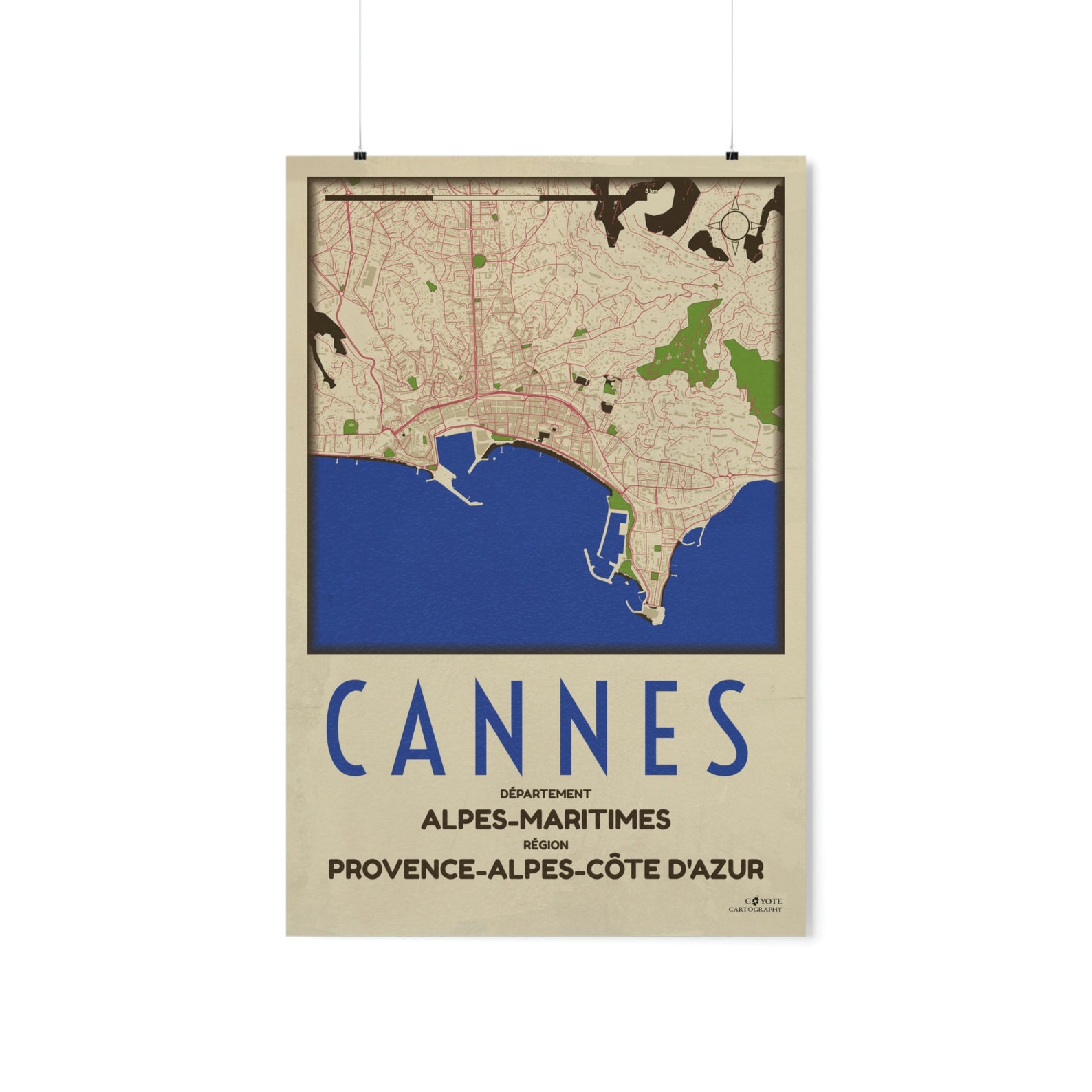 Cannes Film Map Poster, Cannes Map Poster, Cannes Map Print, Cannes ...