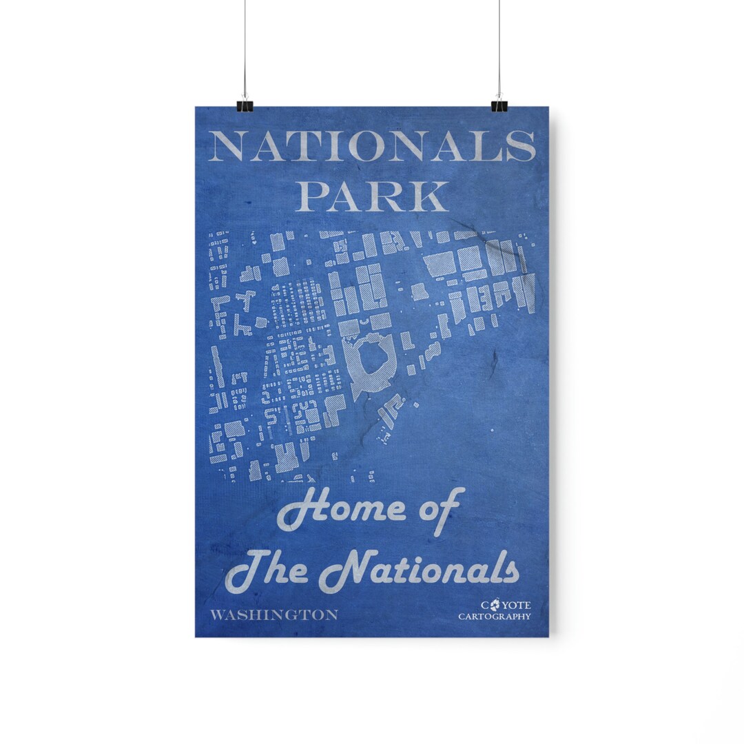 Nationals Park Stadium Map Poster Washington Nationals Blueprint Style ...