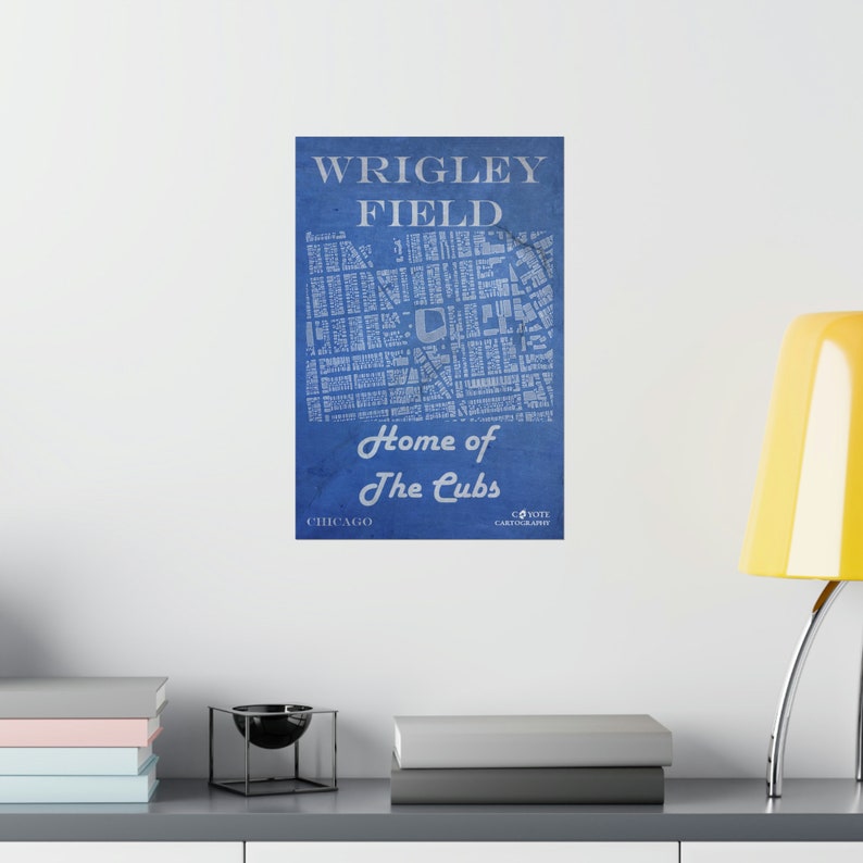 Wrigley Field Stadium Map Poster Chicago Cubs Blueprint Style - Etsy
