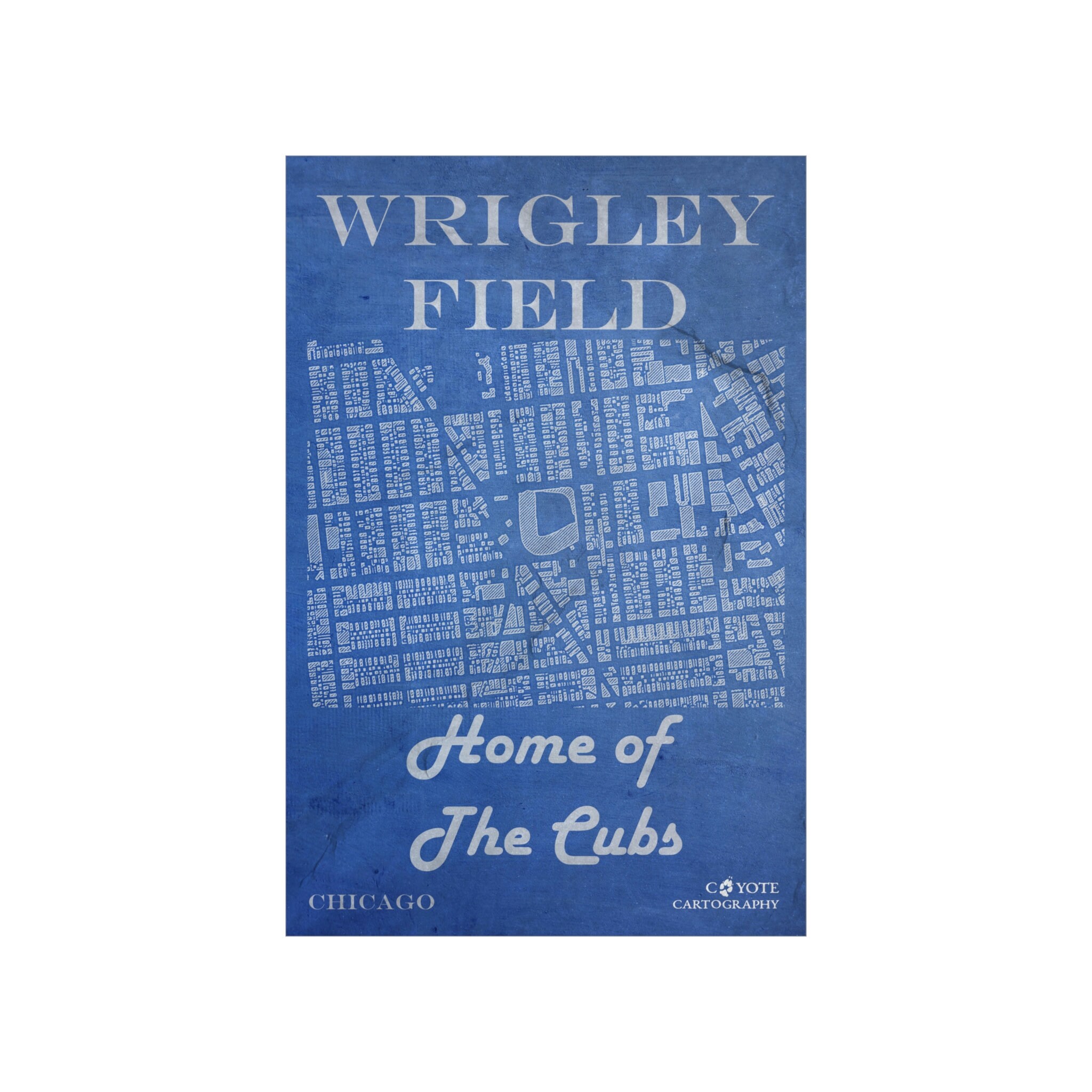 Wrigley Field Stadium Map Poster Chicago Cubs Blueprint Style - Etsy