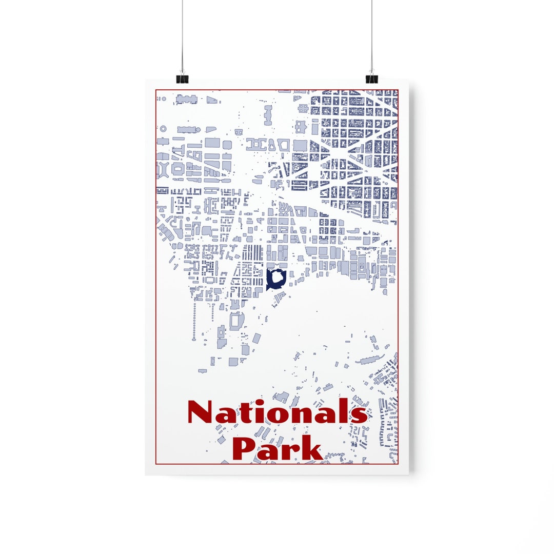 Minimalist Nationals Park Map Poster Washington Nationals Blue - Etsy