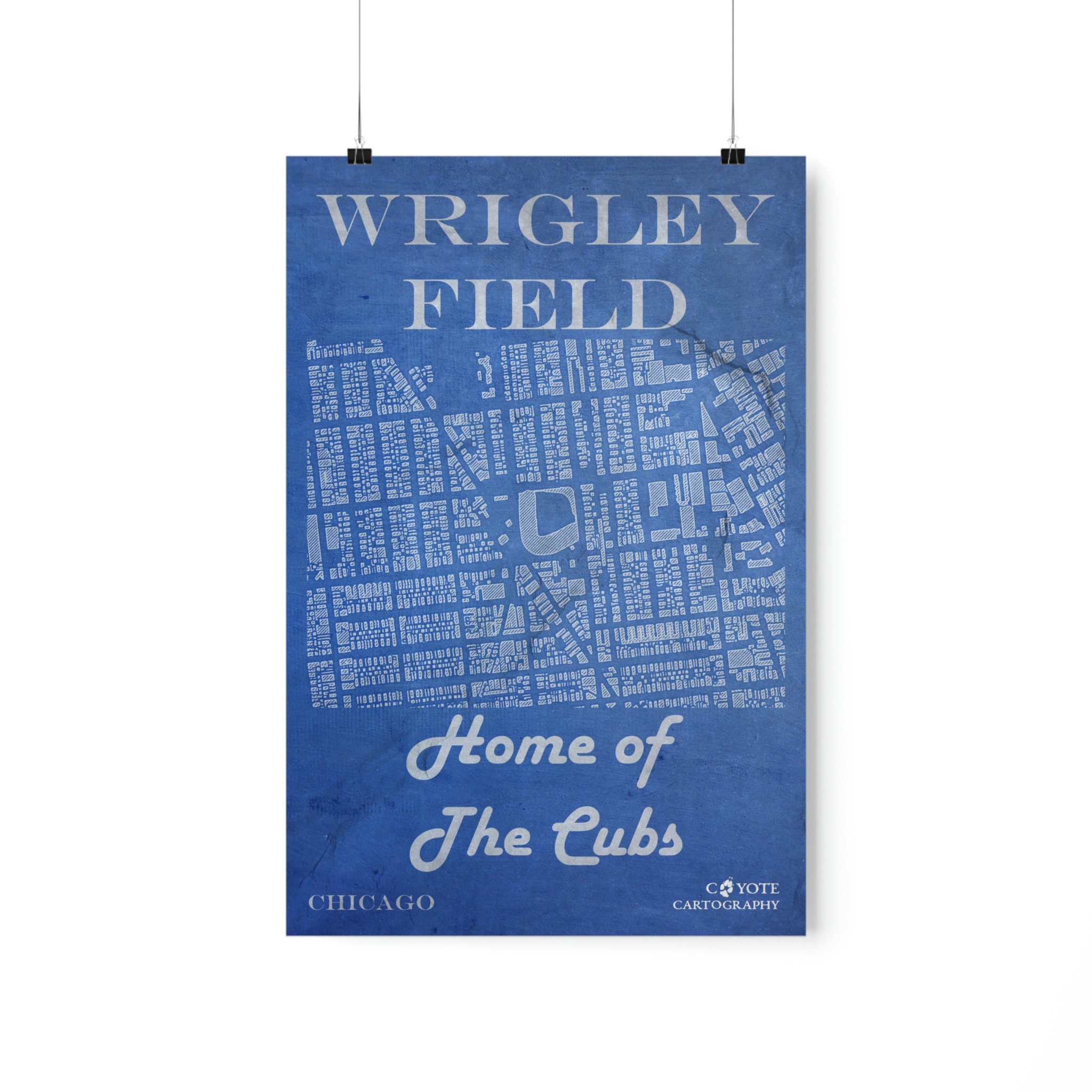 Wrigley Field Stadium Map Poster Chicago Cubs Blueprint Style - Etsy