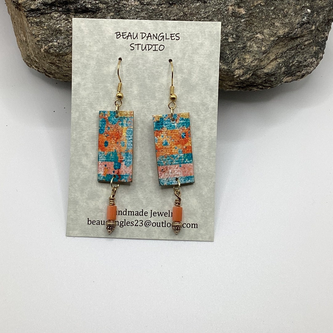 Lightweight Artsy Dangly Earrings - Etsy