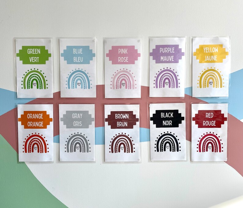 BOHO Rainbow Classroom Colors Poster. - Etsy
