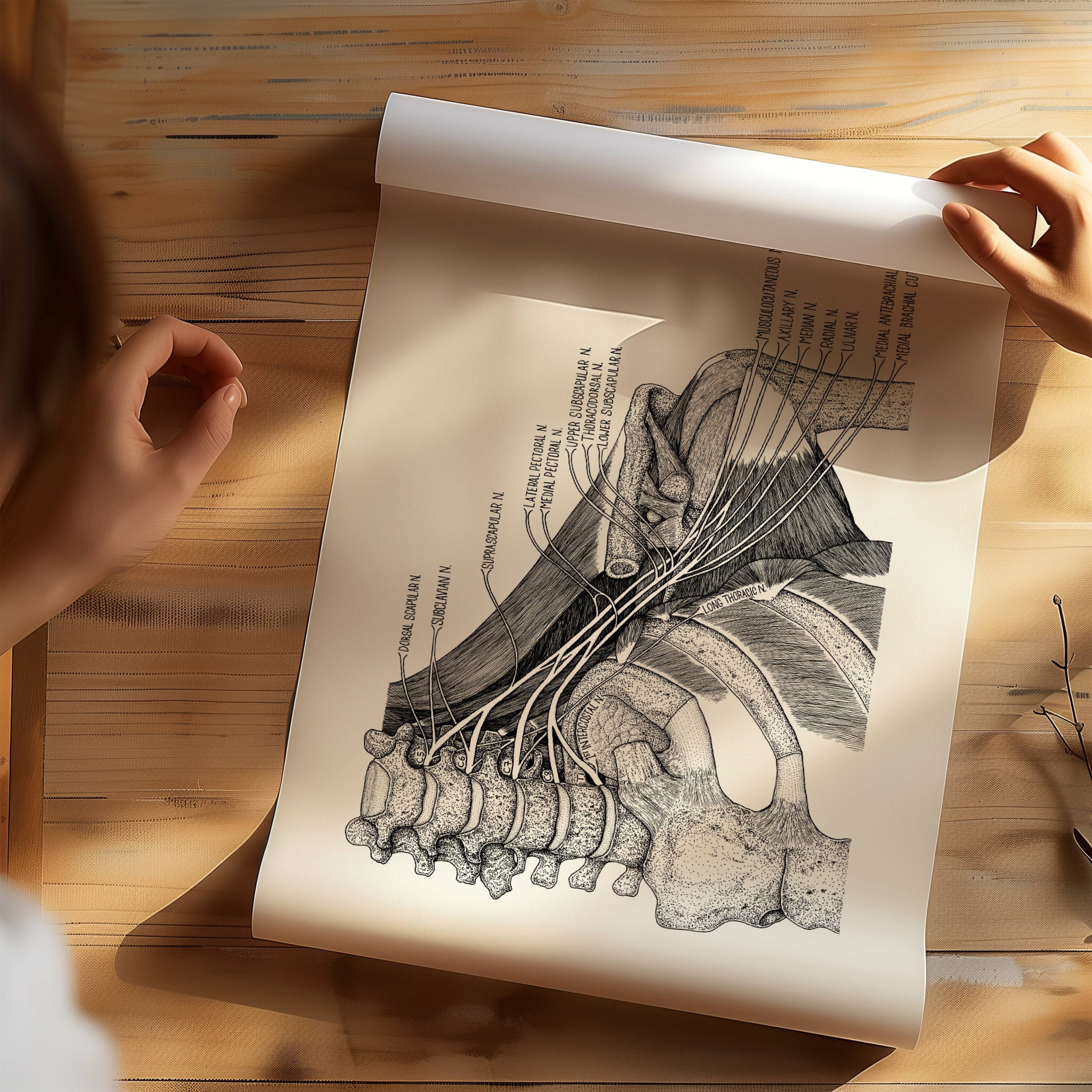 Brachial Plexus Anatomy Poster Print | Clinic Decor Wall Hangings ...