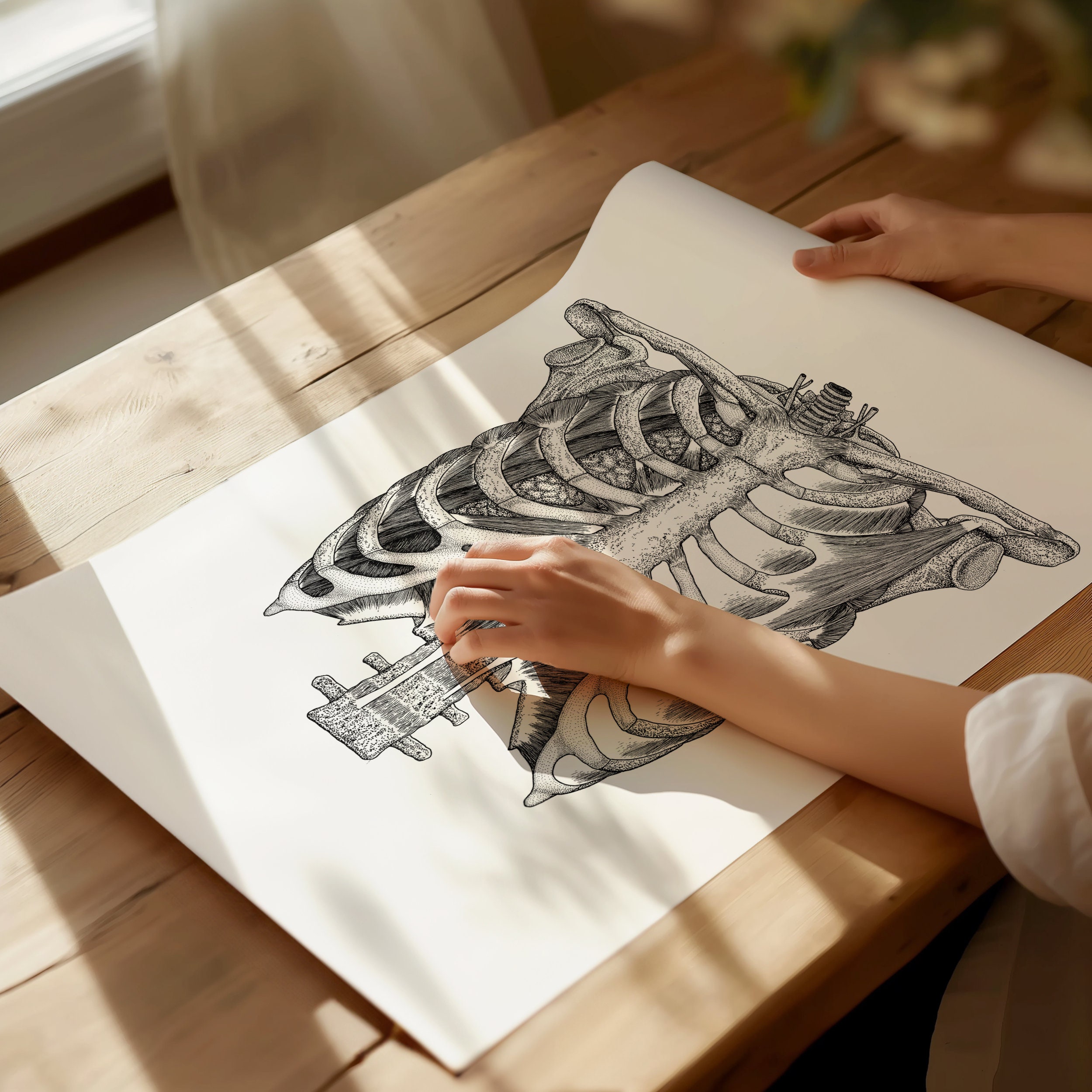 Rib Cage Musculature Anatomy Poster Print | Clinic Decor Wall Hangings ...