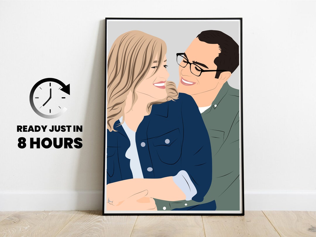 Faceless Couple Portrait, Custom Portrait, Boyfriend Christmas Gift ...