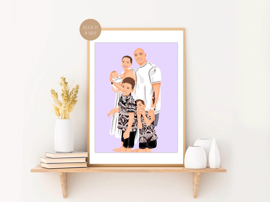 Personalized Family Portrait, Custom Family Portrait, Anniversary Gift ...