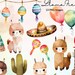 Watercolor Llama Fiesta Clipart, Llama Clipart, Fiesta, Fluffy Llamas ...