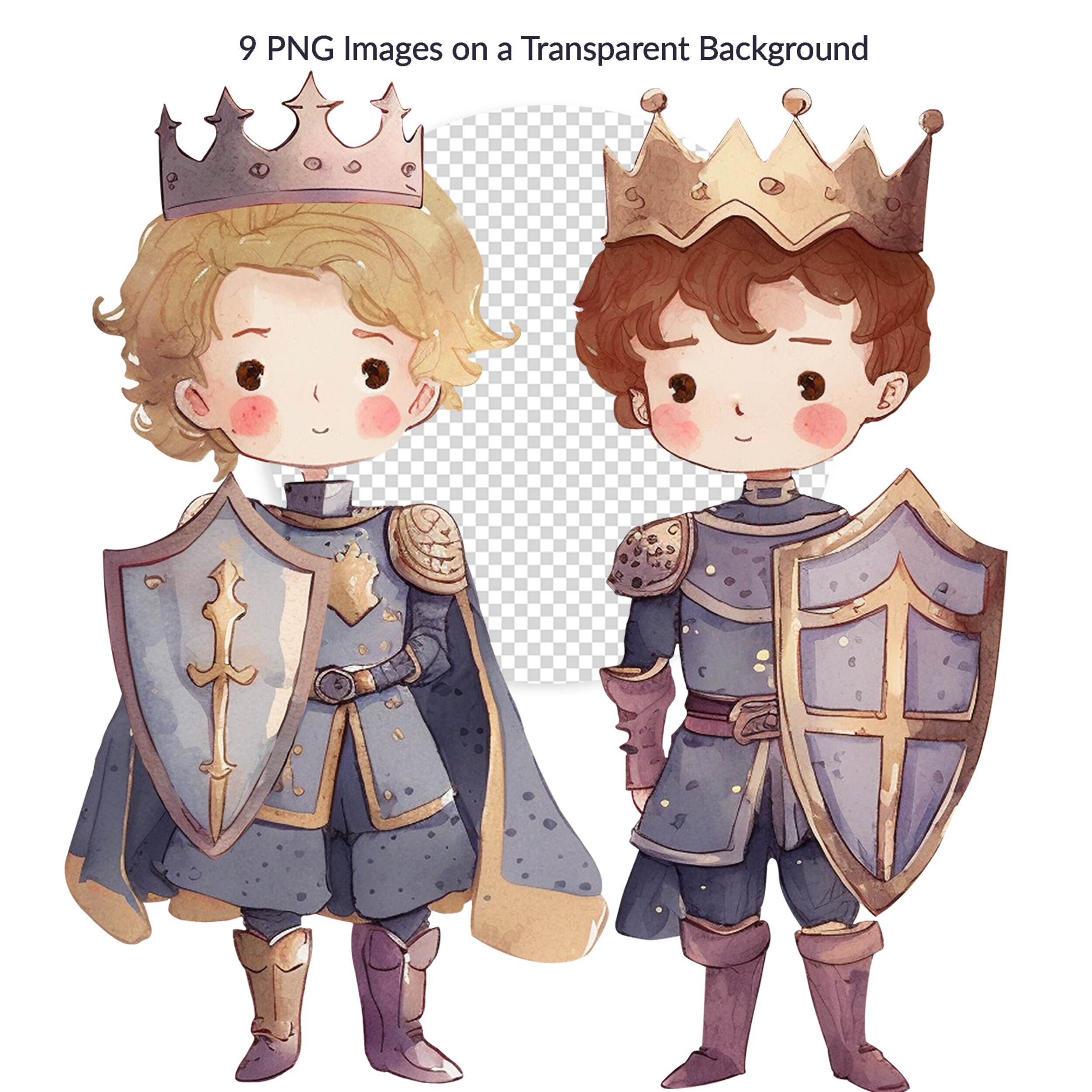 Watercolor Prince Clipart, Cute Prince Clipart, Watercolor Clipart, Boy ...