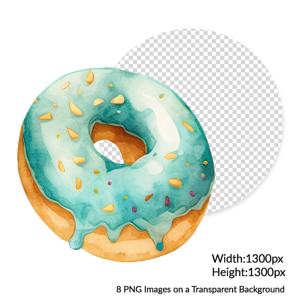 Watercolor Donut Clipart, Donuts Clip Art, Watercolor Clipart, Donut ...