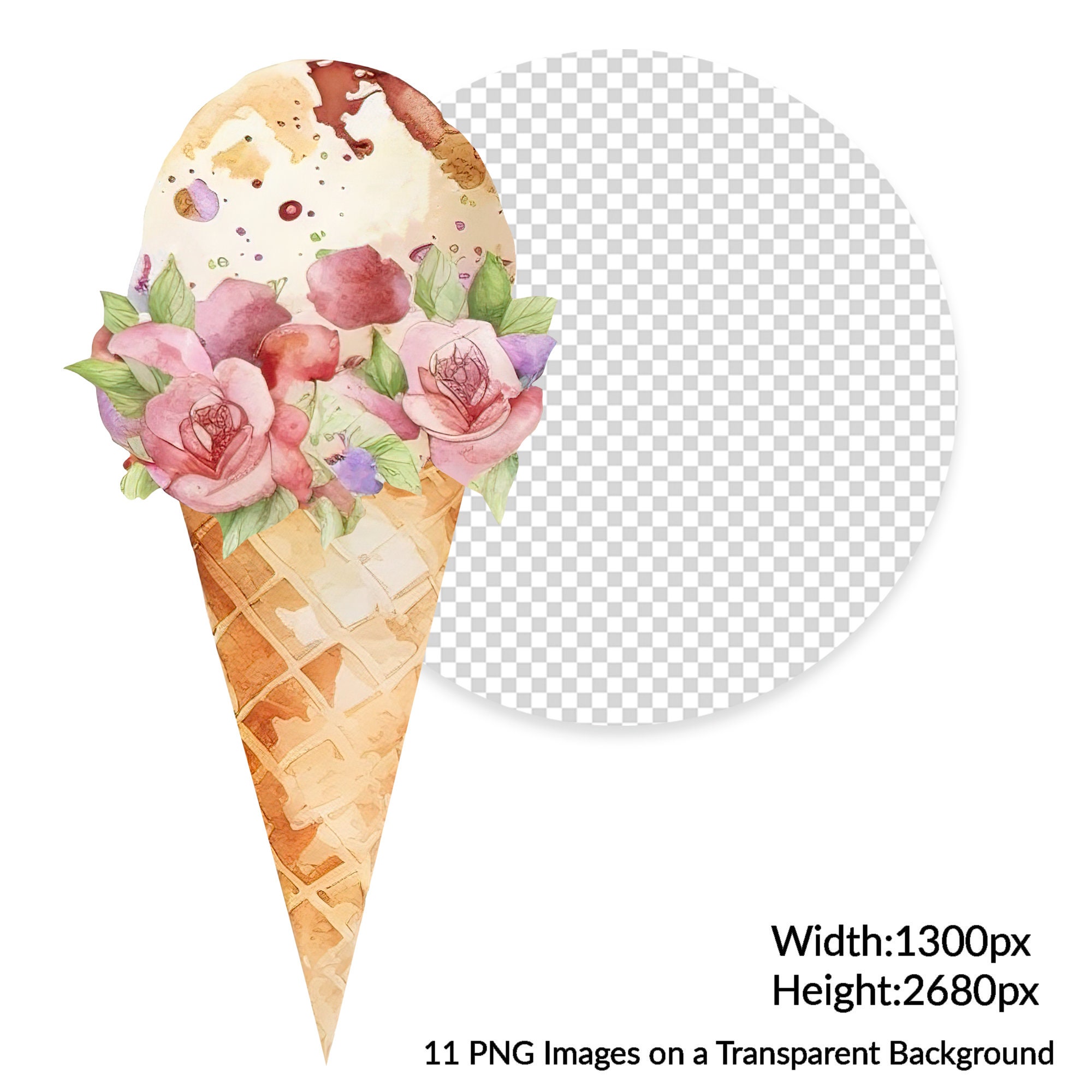 Watercolor Ice Cream Clipart, Ice Cream Clip Art, Watercolor Clipart ...