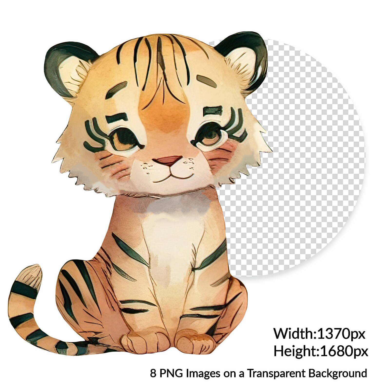 Watercolor Tigers Clipart, Tiger Clipart, Jungle Animal Clipart ...