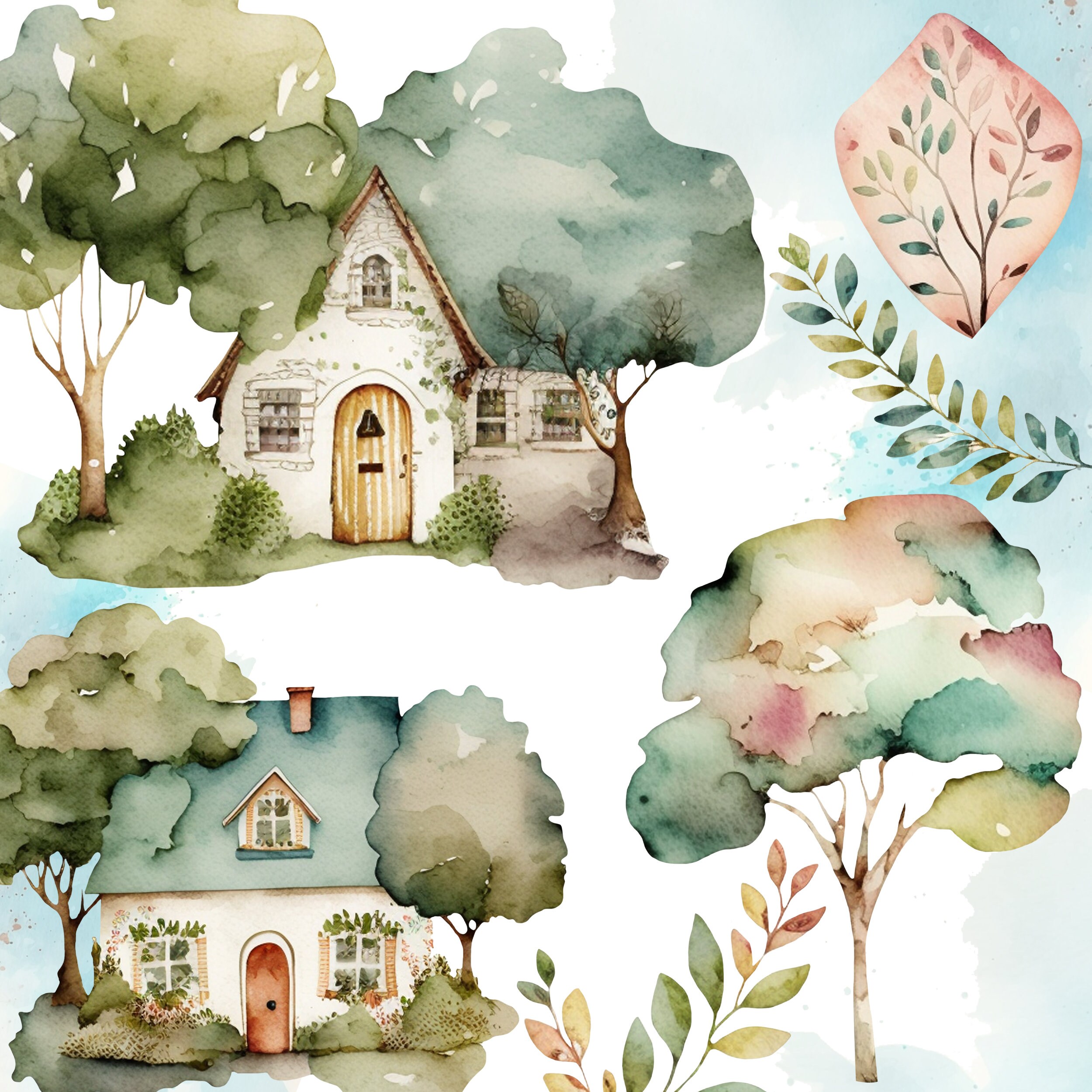 Watercolor Home Clipart, House Clipart, Clipart House, Watercolor ...