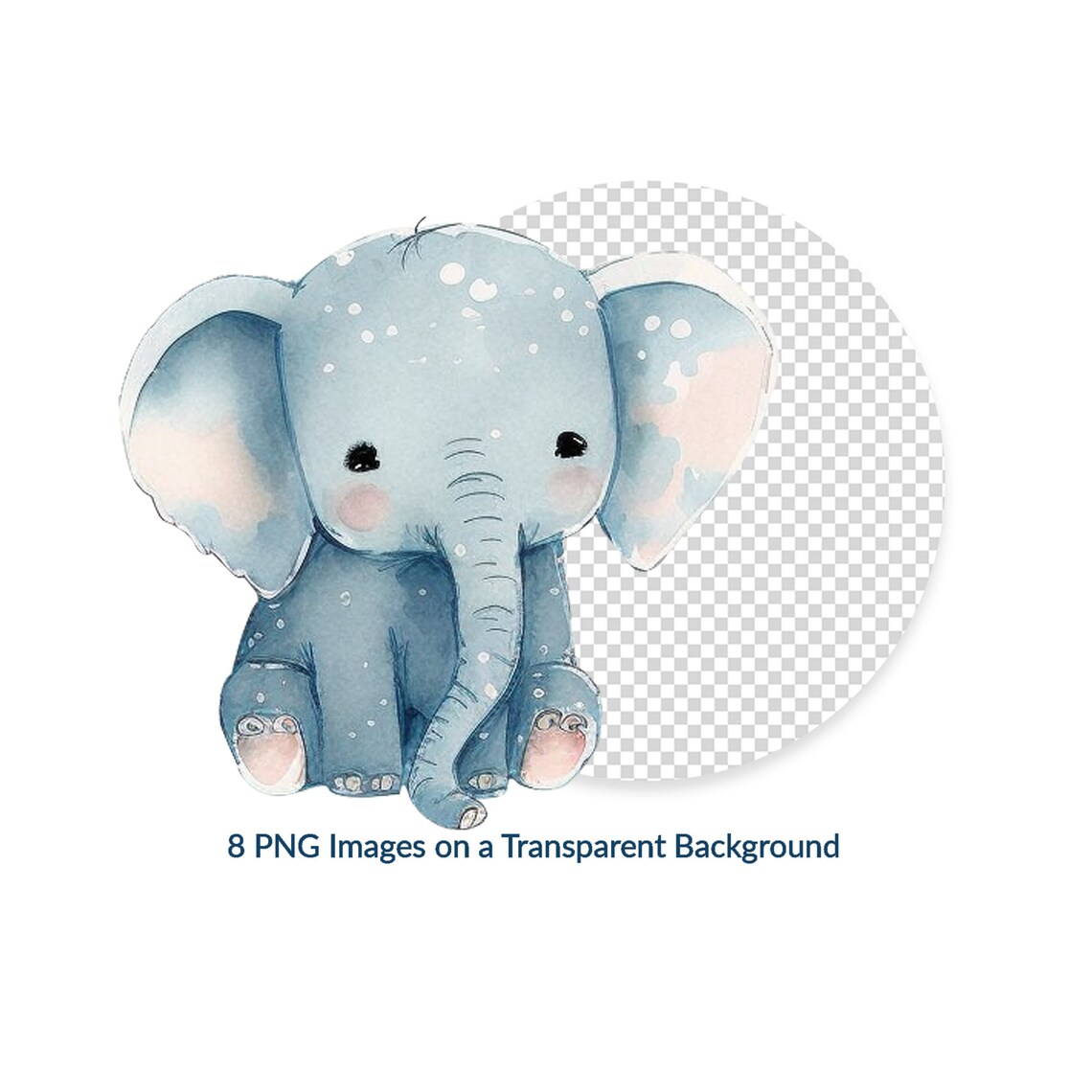 Watercolor Elephants Clipart, Baby Elephant Clipart, Cute Elephants ...