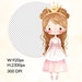 Watercolor Princess Clipart, Cute Princess Clipart, Watercolor Clipart ...
