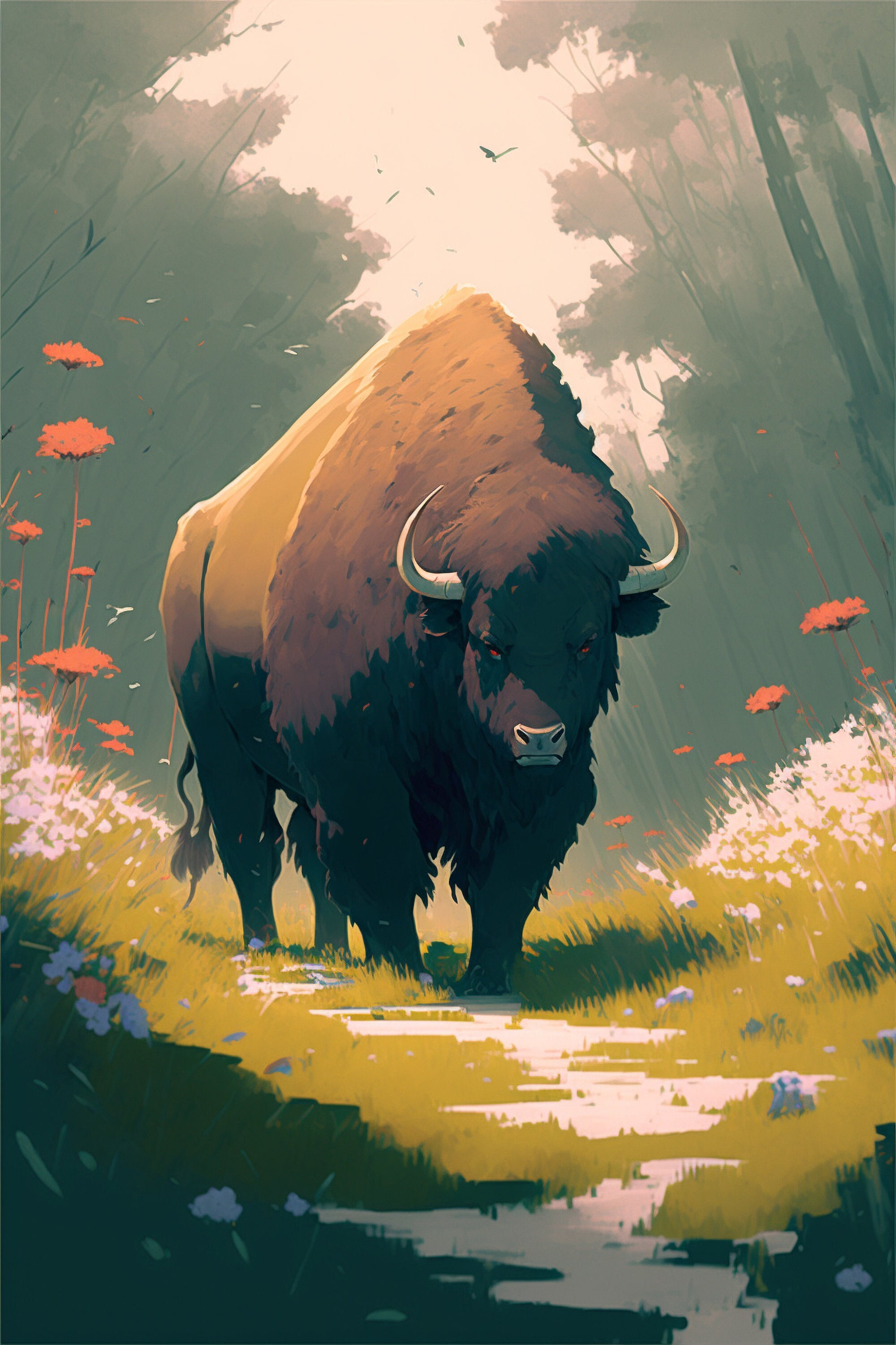 Bison Digital Art, Printable Digital Print, Nature Art Wall Decor - Etsy
