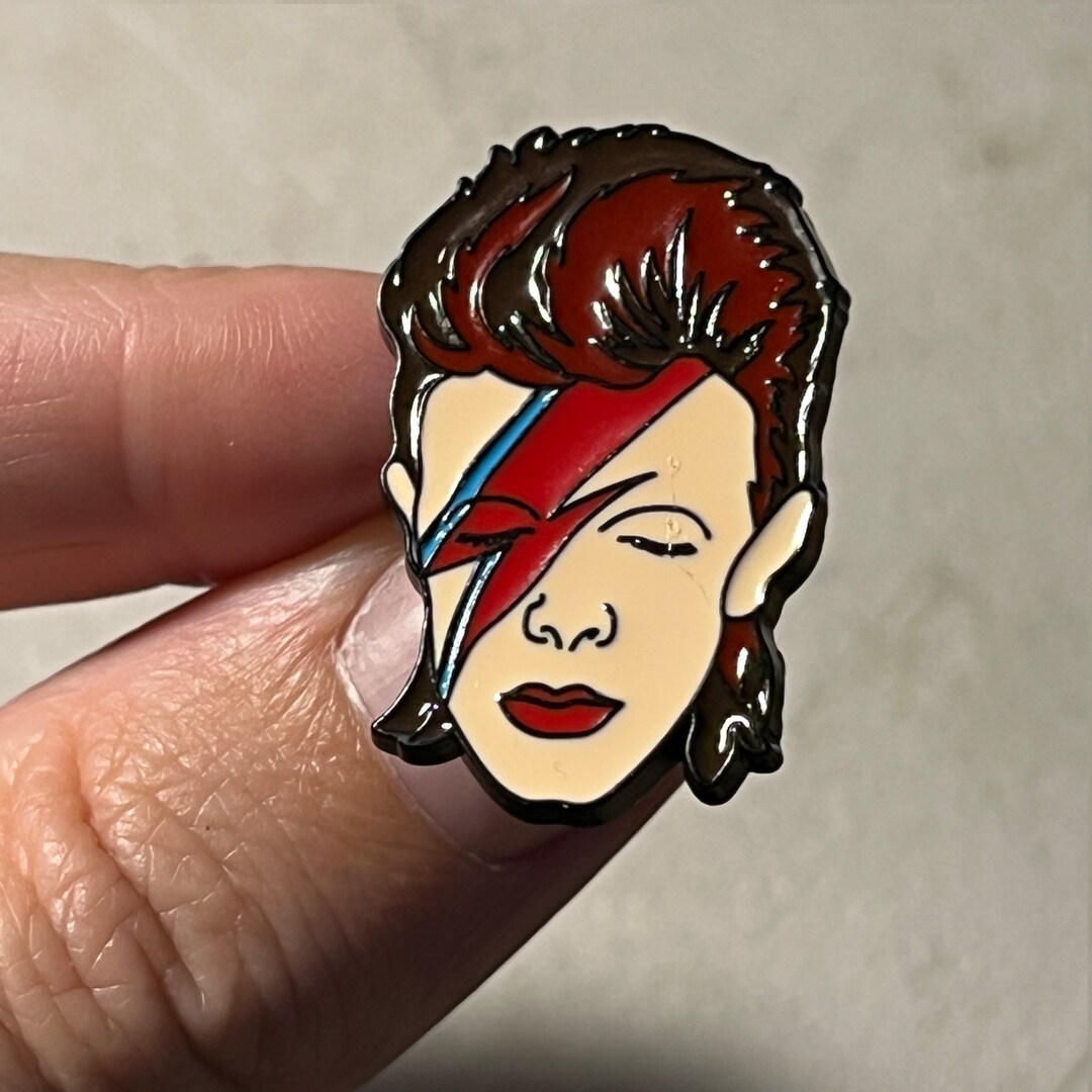 David Bowie Pin - Lapel Bowie Logo Enamel Pin Metal Clasp - 1.25 Inches X 1 Inch - Music Band ...