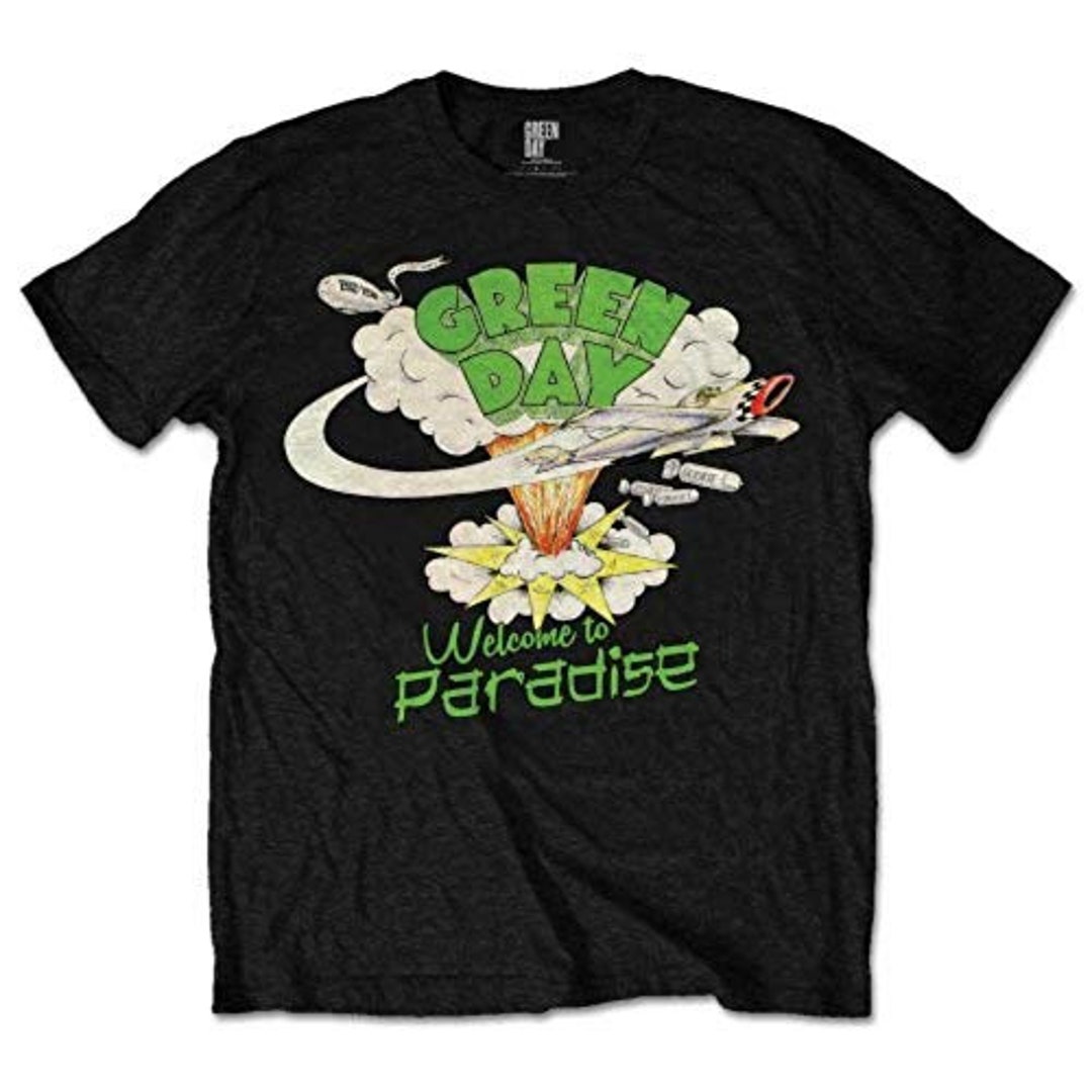 Green Day Mens T-shirt- Officially Licensed Welcome to Paradise ...