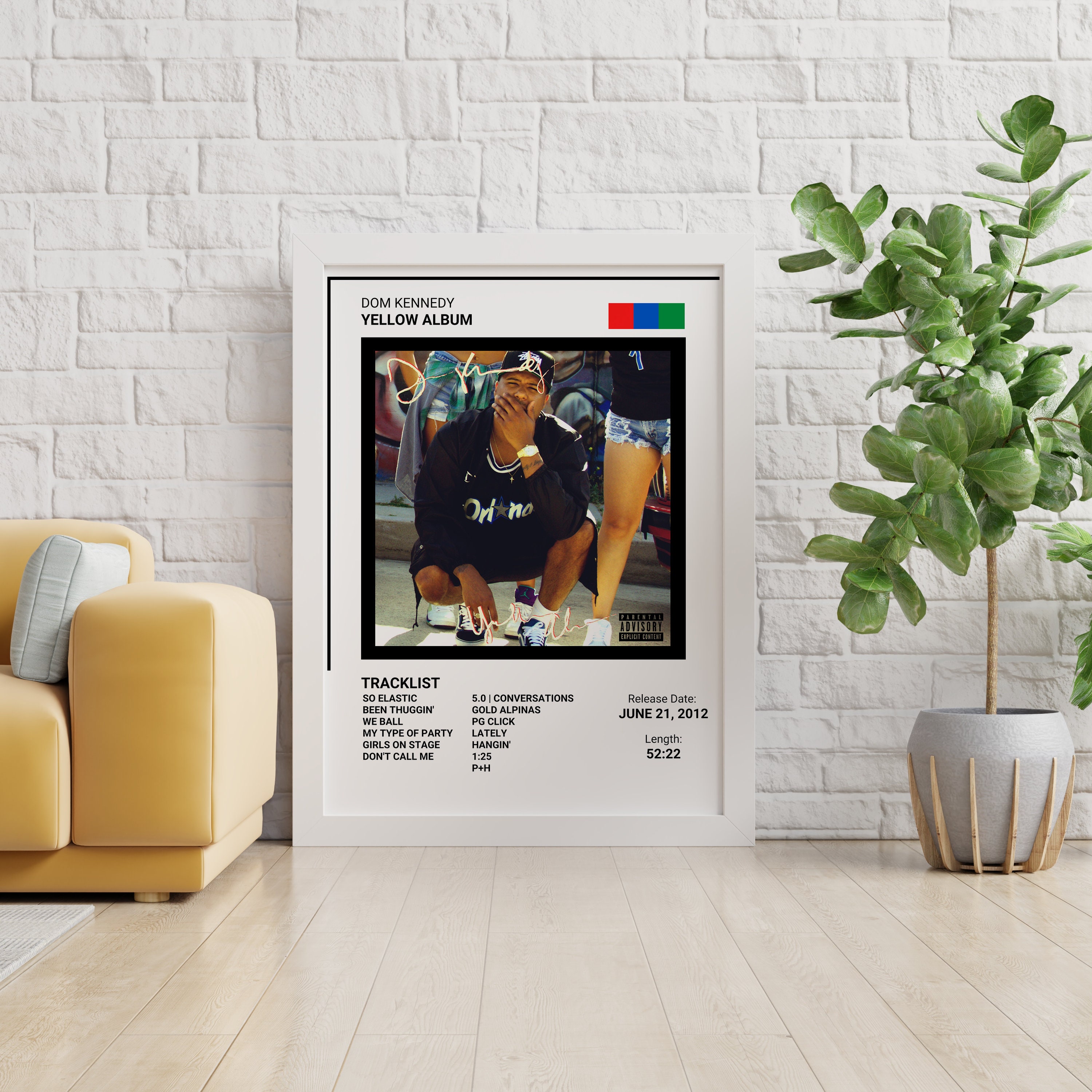 Dom Kennedy - Yellow Album | Album Cover Wall Art | Studio Decor ...