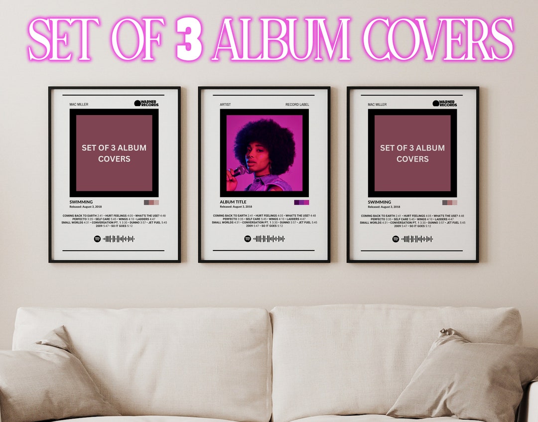 Custom Album Cover | SET OF 3 | Music Poster | Album Artwork for ...