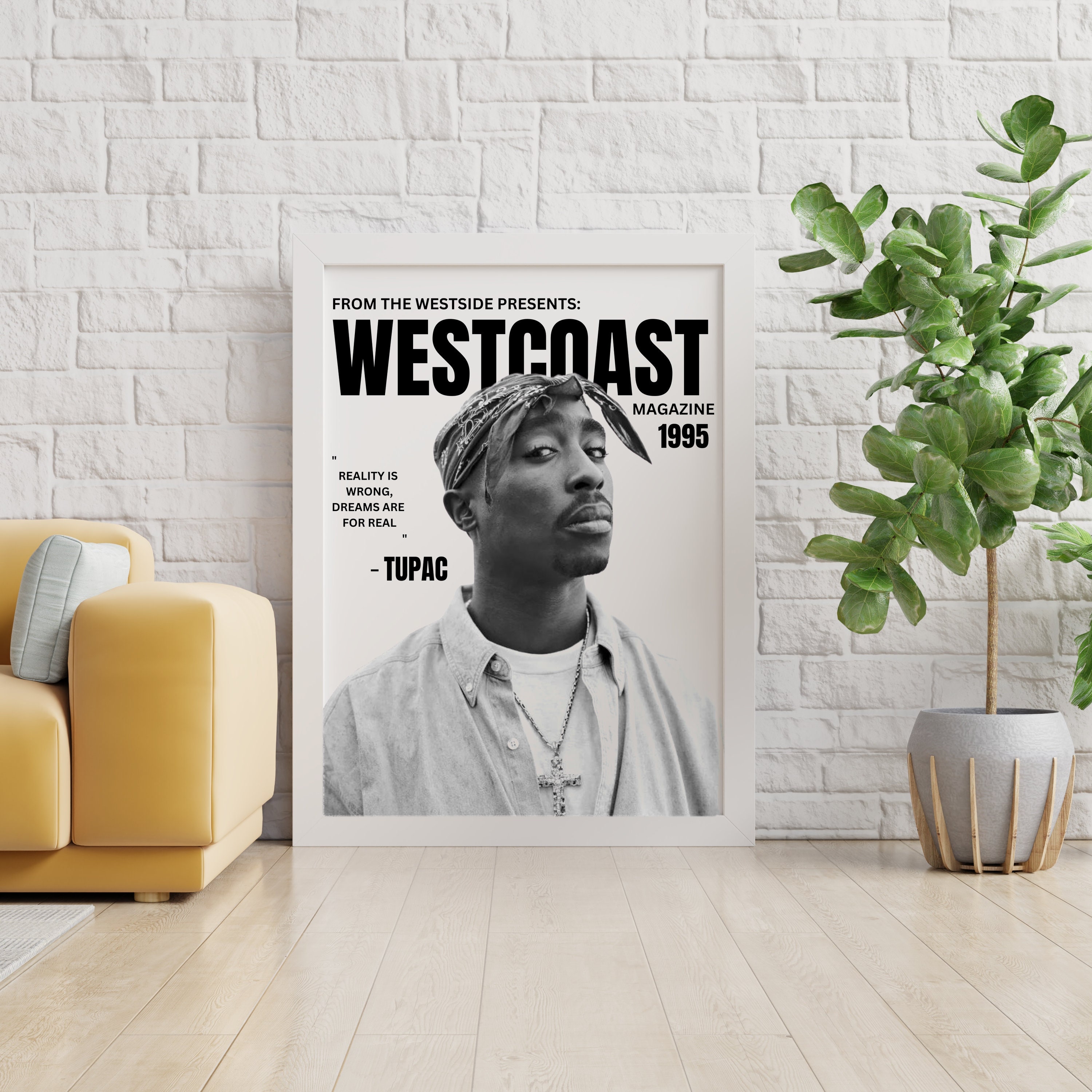 Tupac 2pac Poster for Apartment Wall Print Hip Hop Rap Wall Print for ...