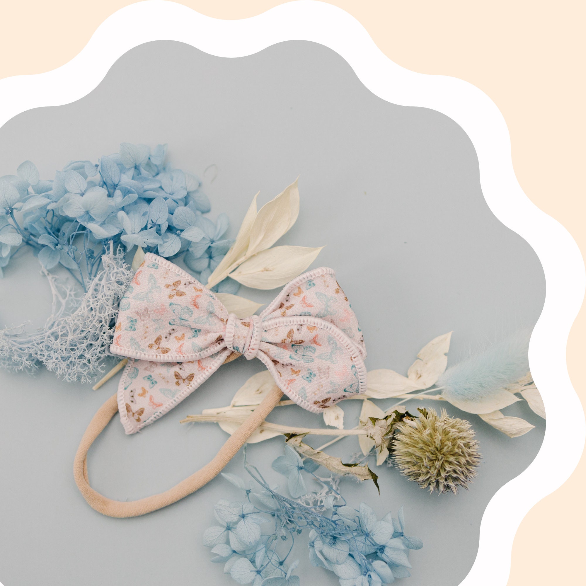 Blue and Cream Dried Floral Set for Product Photography Props Boho ...