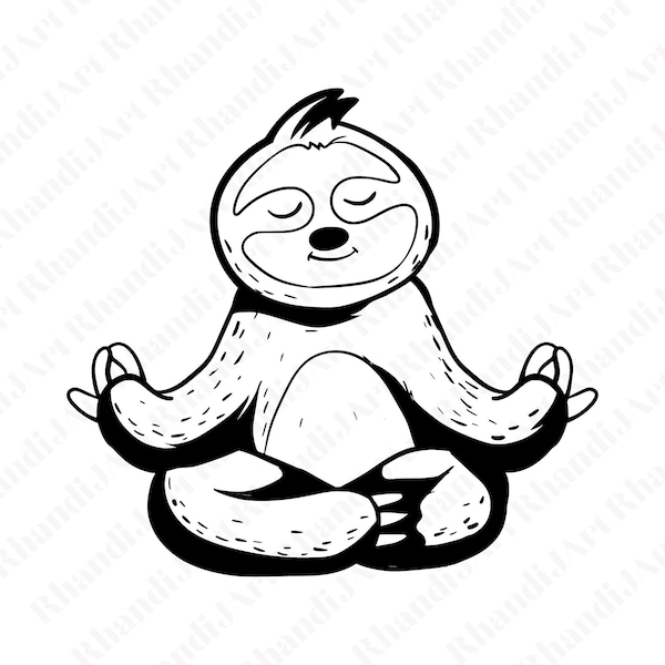 Sloth Yoga Svg - Etsy