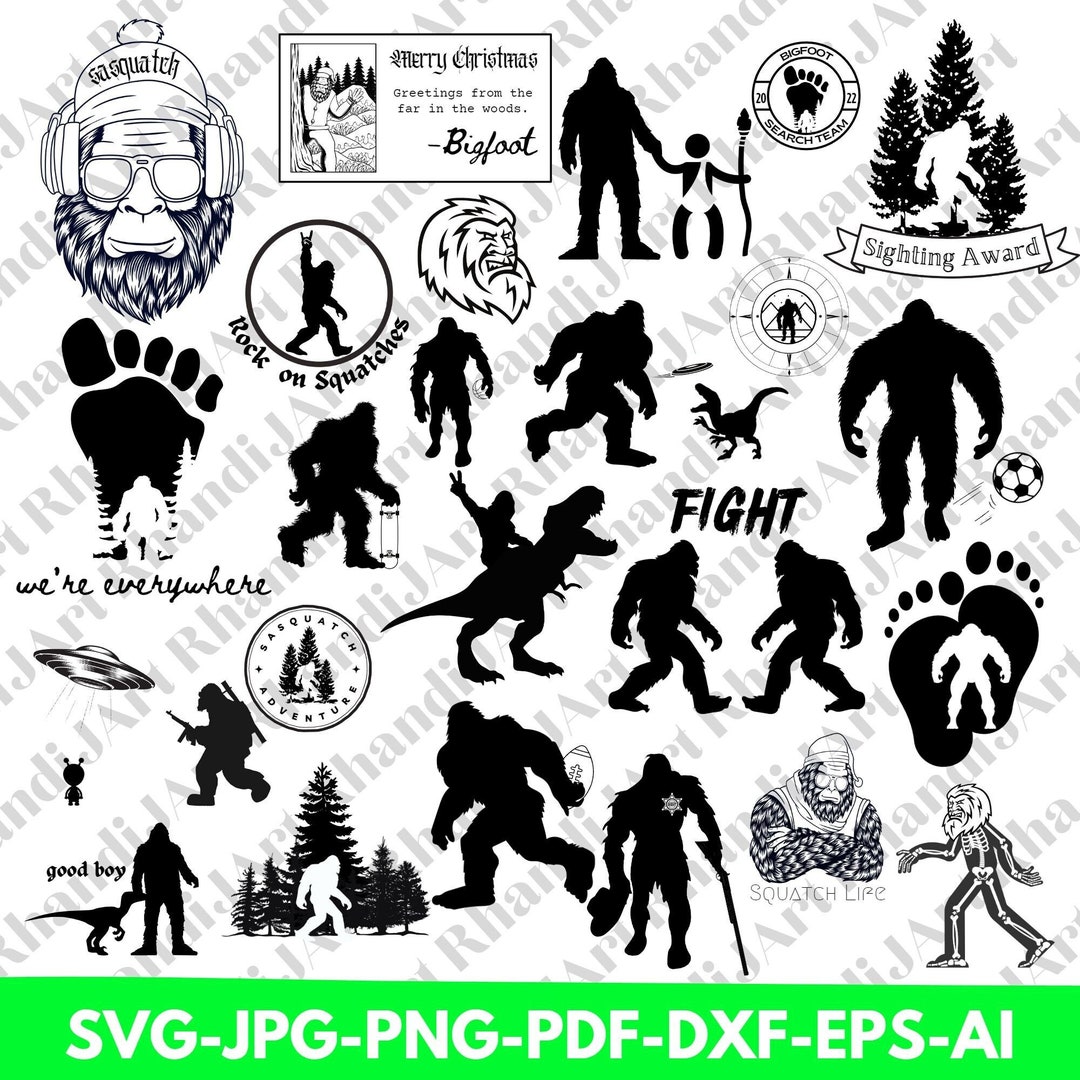 Bigfoot Bundle Svg, Sasquatch Svg, Yeti Svg, Funny Bigfoot Svg ...
