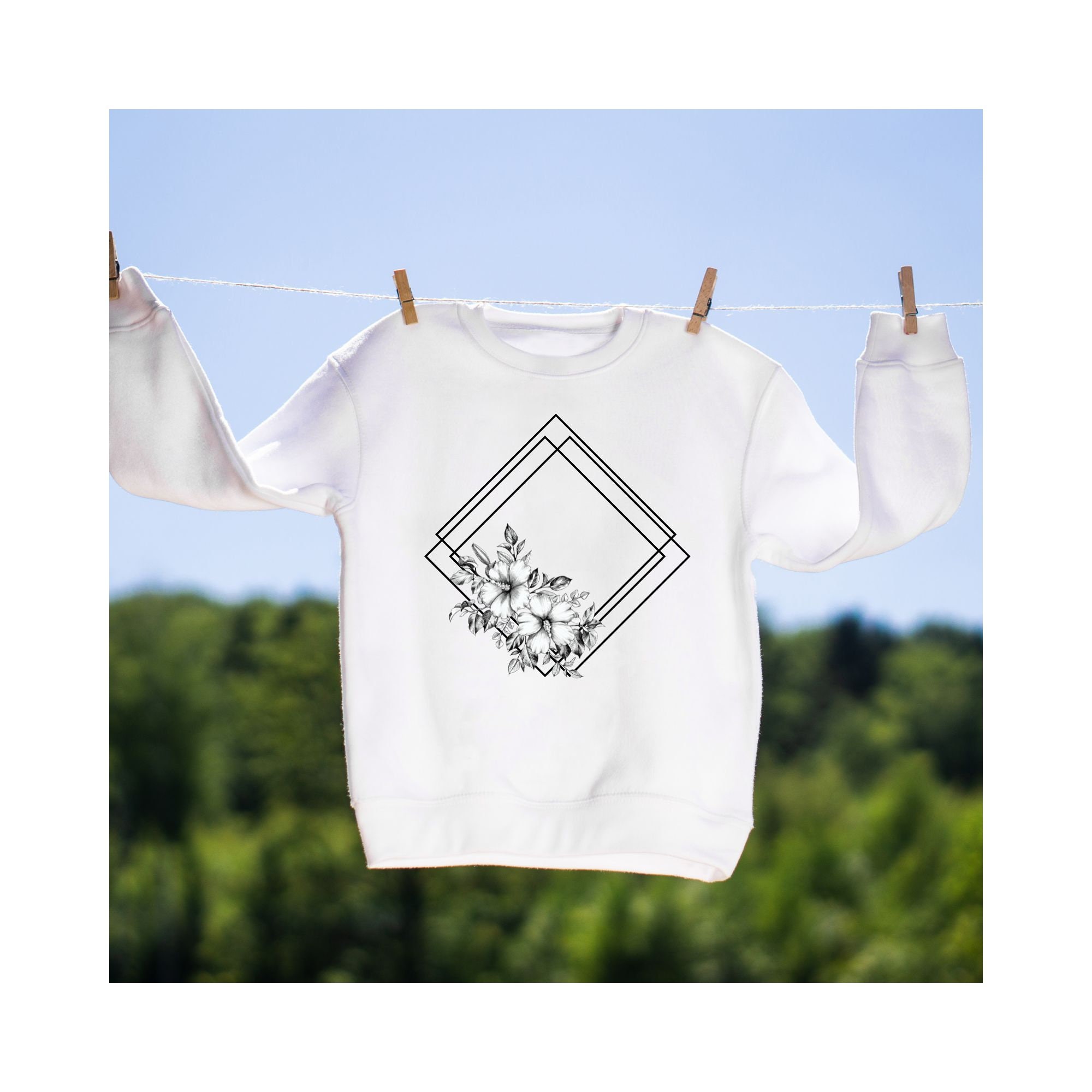 Floral Diamond Frame Png Floral Diamond Frame Flowers - Etsy